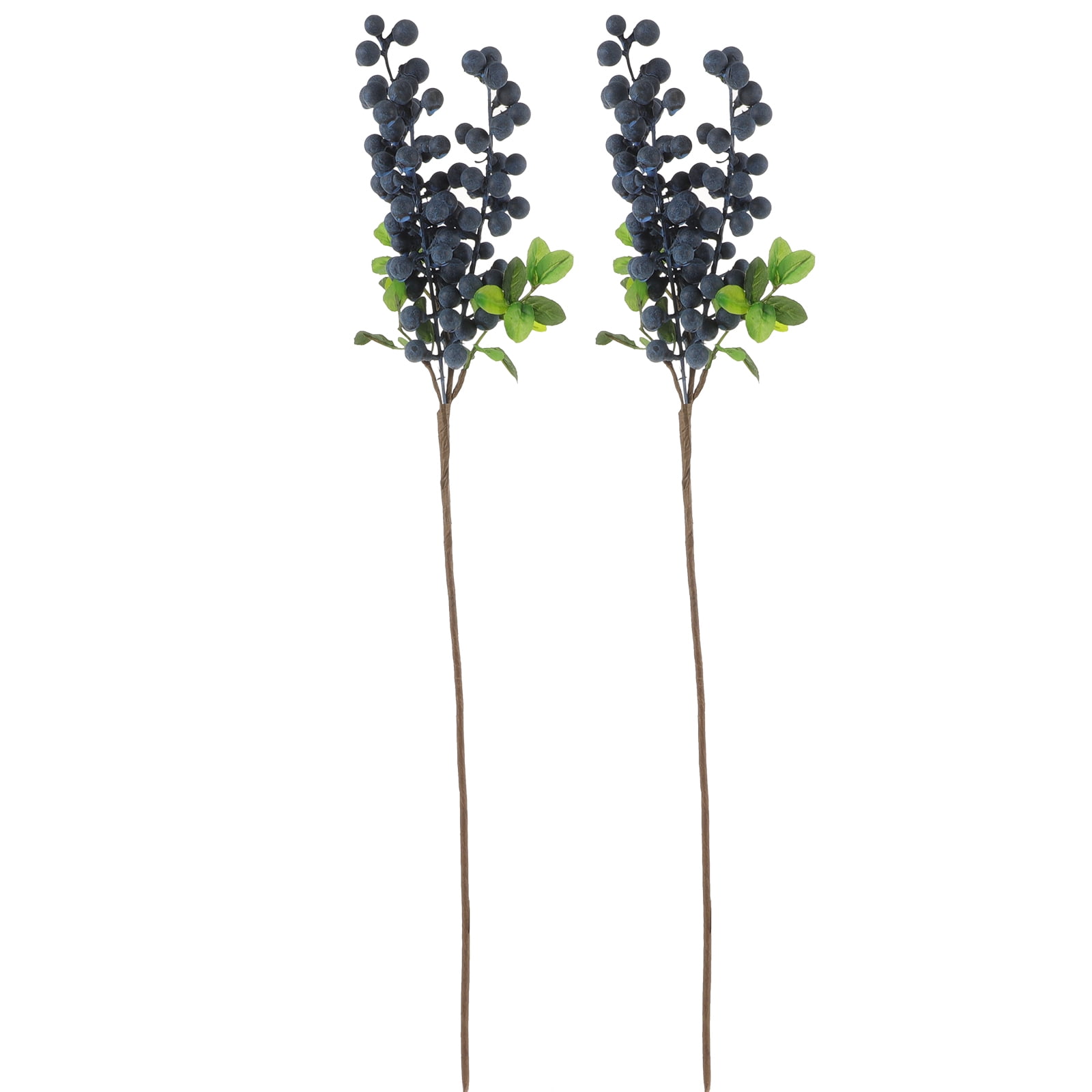 LiheShen 2pcs Fake Blueberries Branches Artificial Blueberry Stems ...