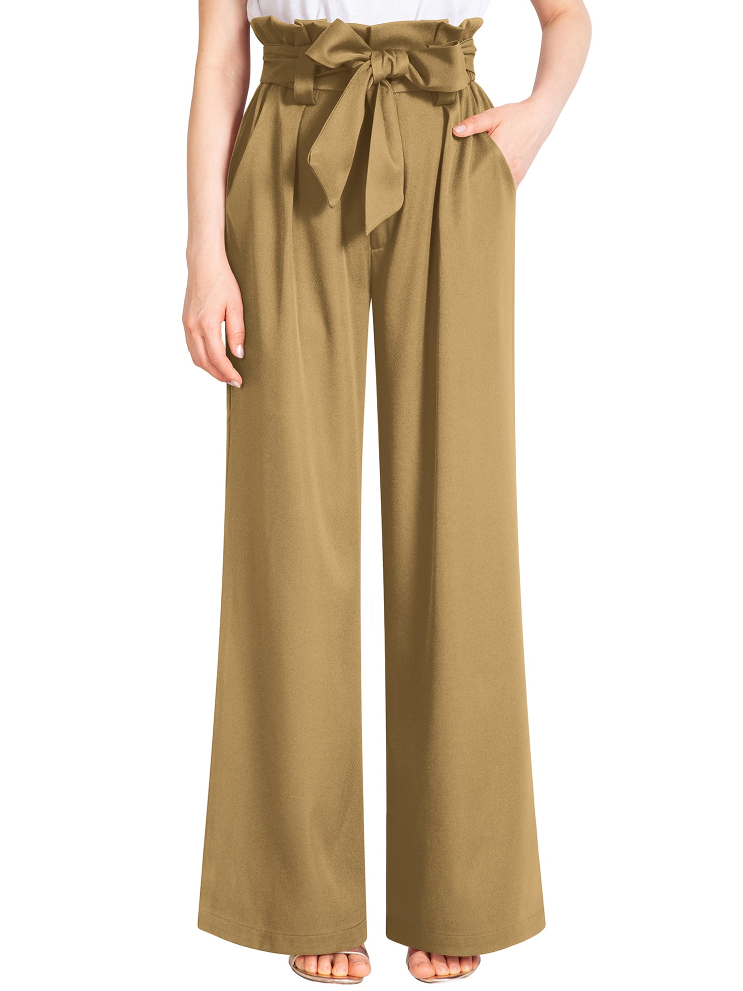 EVALESS Women's Casual Cotton Trousers with Elastic Waist EVALESS Women's Casual Cotton Trousers with Elastic Waist