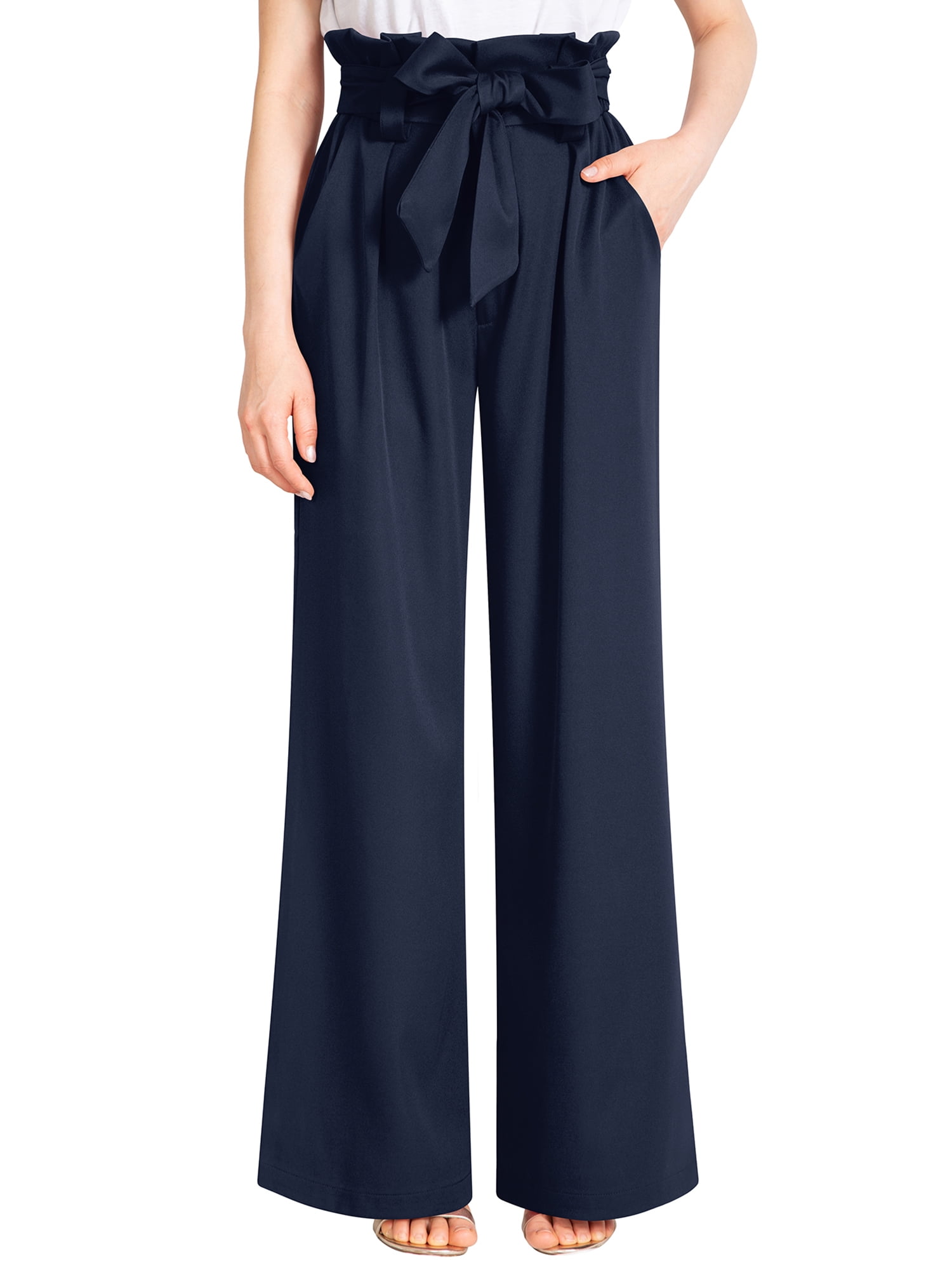 Liher Women Suit Pants Loose Fit Trousers Business Work Office Straight ...