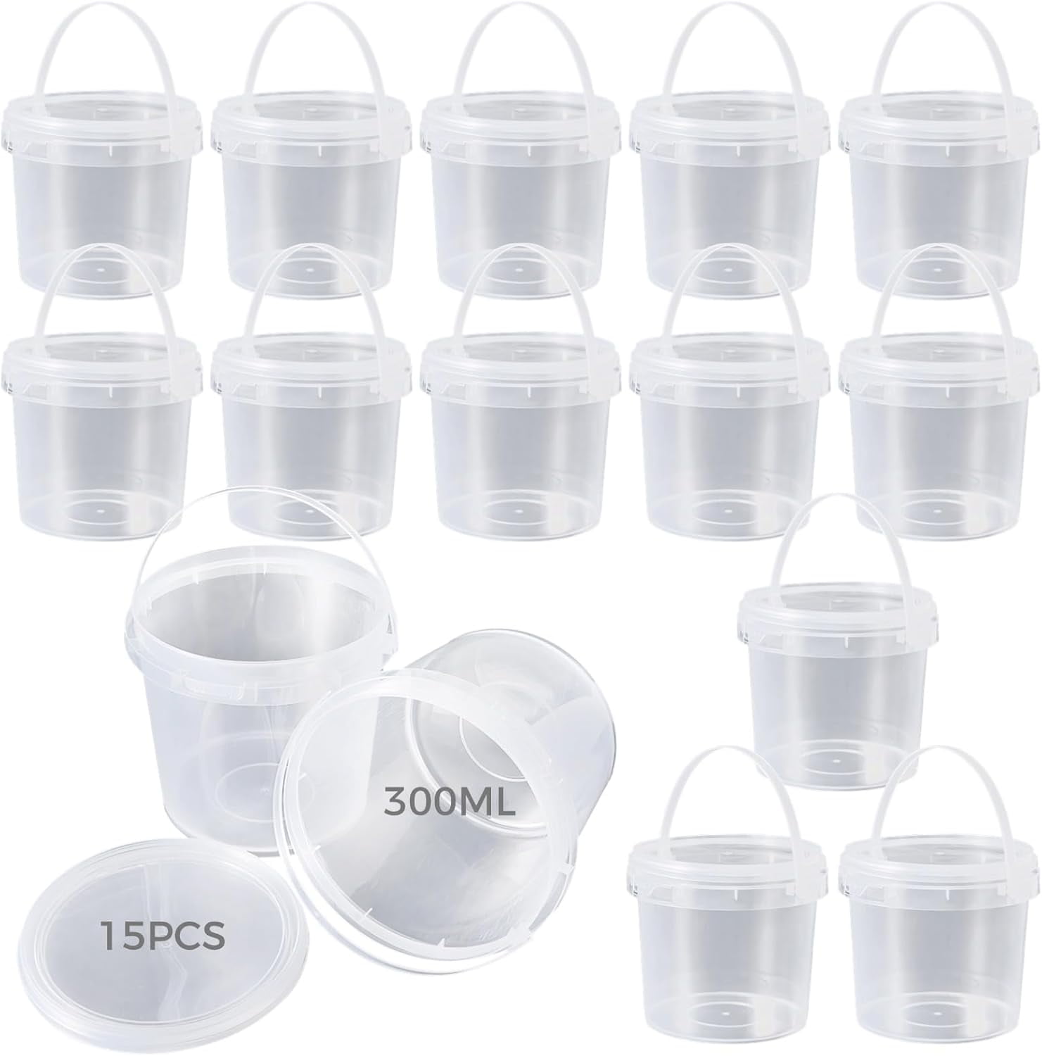 Liho 15PCS Slime Containers with Lids, 10oz Clear Storage Containers ...