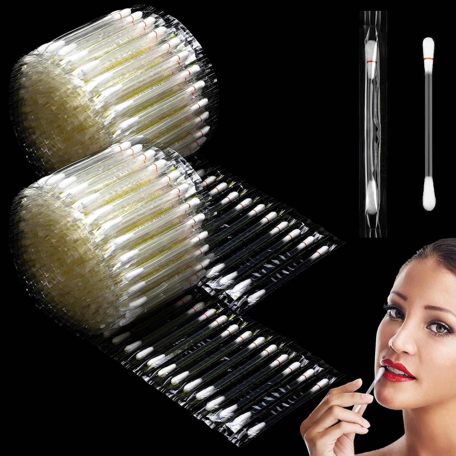 Liho 200 Pcs Vitamin E Lip Oil Disposable Cotton Swabs Vitamin E Stick ...