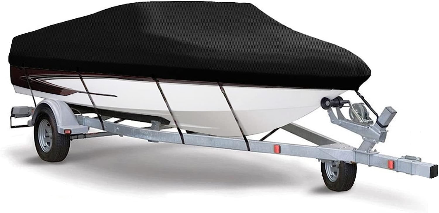 Liho 210D Boat Cover, Heavy Duty Waterproof Trailerable Boat Cover for ...