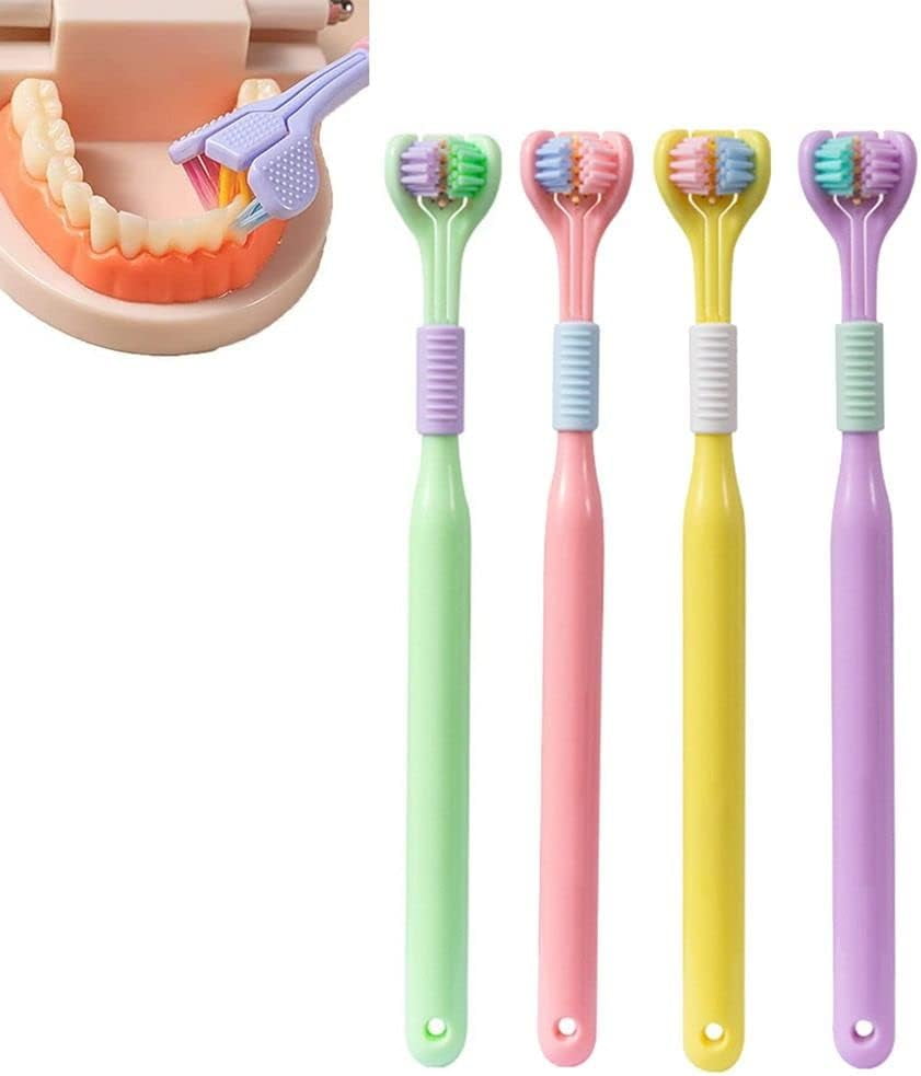 Liho 3-Sided Toothbrush For Children, Soft Manual Toothbrushes with ...