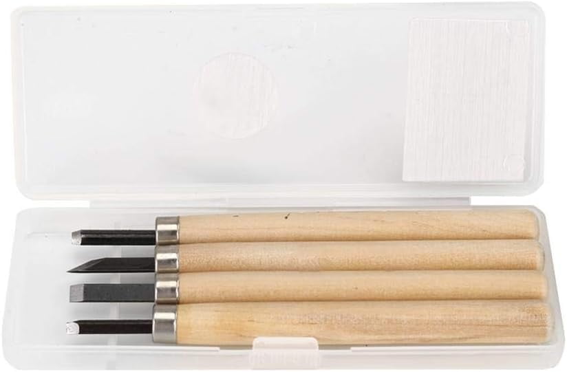 Liho 4pcs Wood Carving Knife Set - Manual Sharpener, Chisels, Tools for ...
