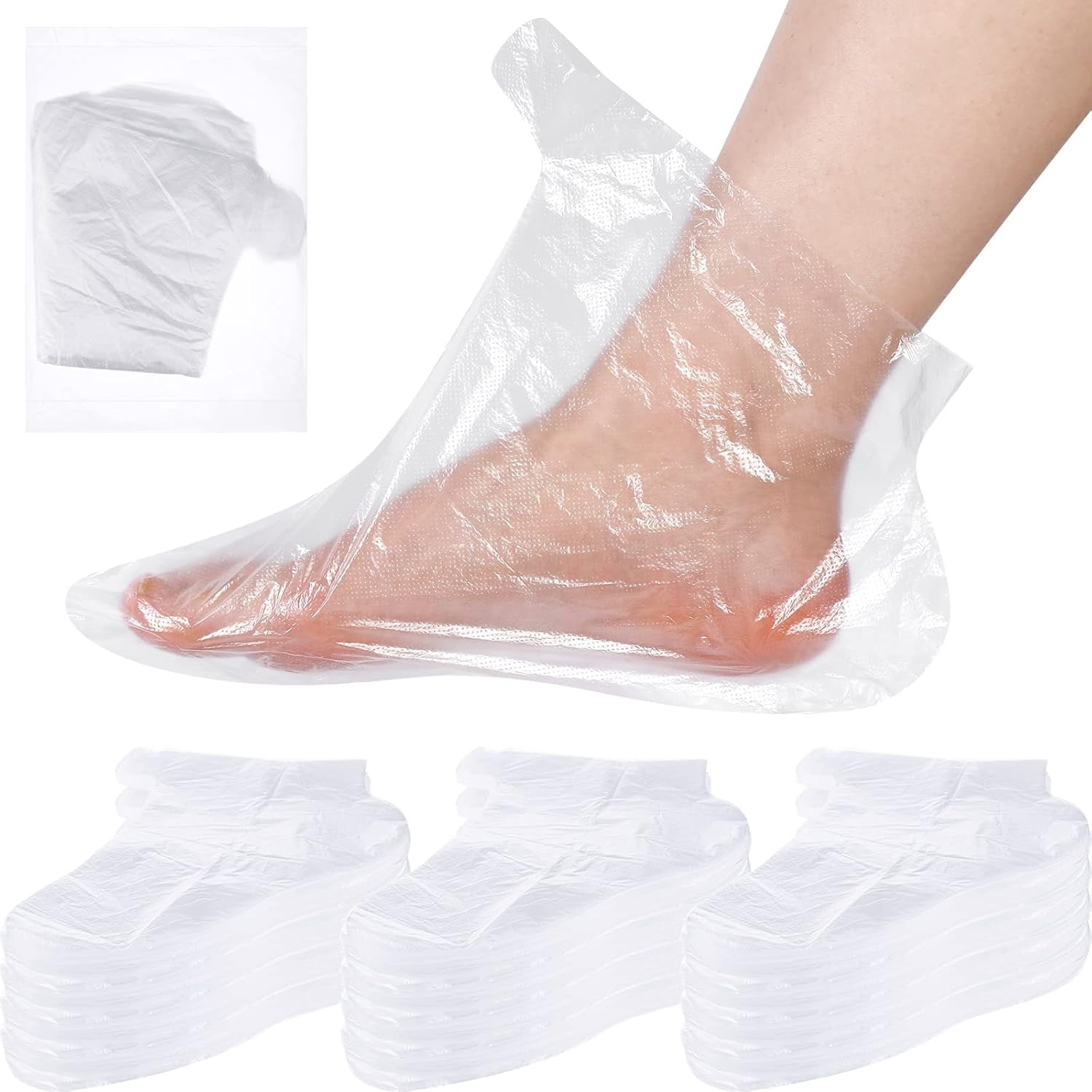 Liho 500 Pcs Paraffin Wax Bath Liners for Foot Clear Plastic Foot ...