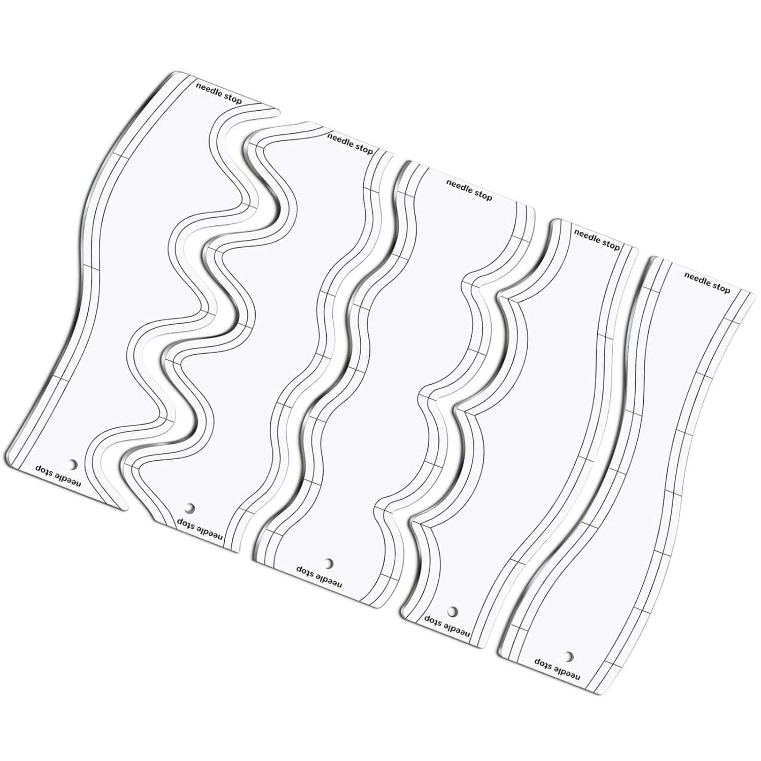 Liho Acrylic Wave Quilting Template Ruler, Transparent Sewing Pattern ...
