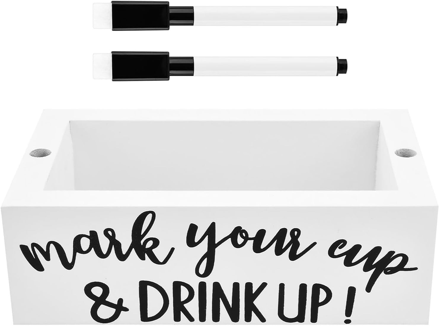 Liho Double Disposable Cup Holder with Marker Slot,Wood Disposable Cup ...