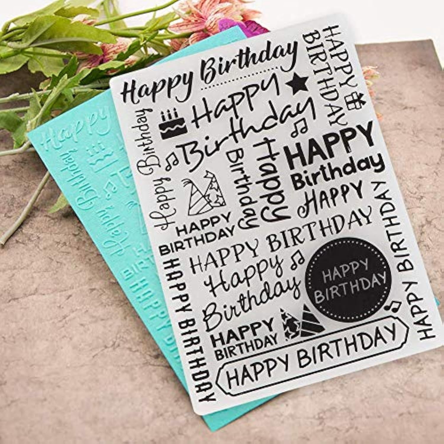 Liho Embossing Folder Happy Birthday Pattern Album Stamp Embossing ...