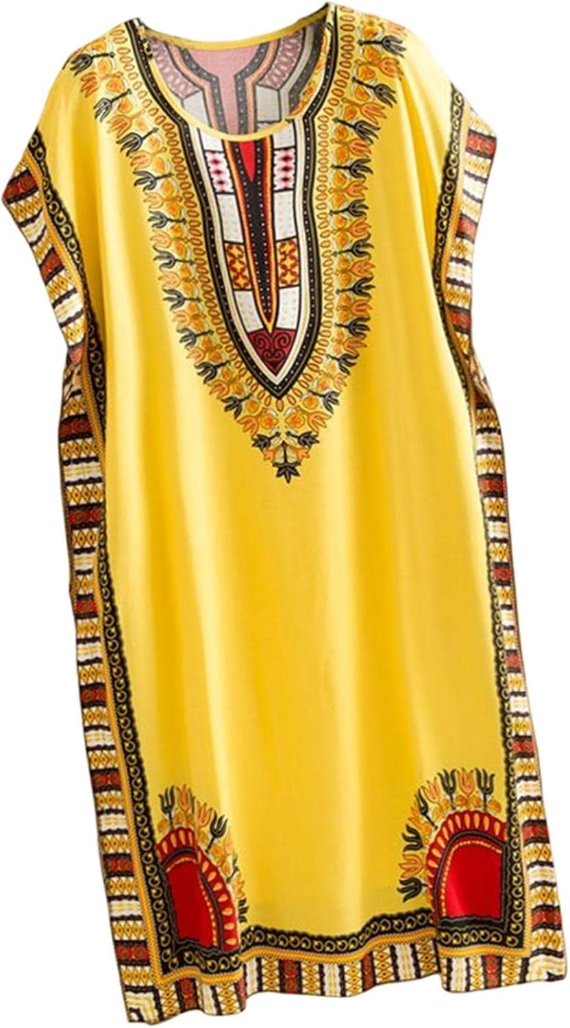 Liho Flowy Dress with Short Sleeves, Yellow A605 - Walmart.com