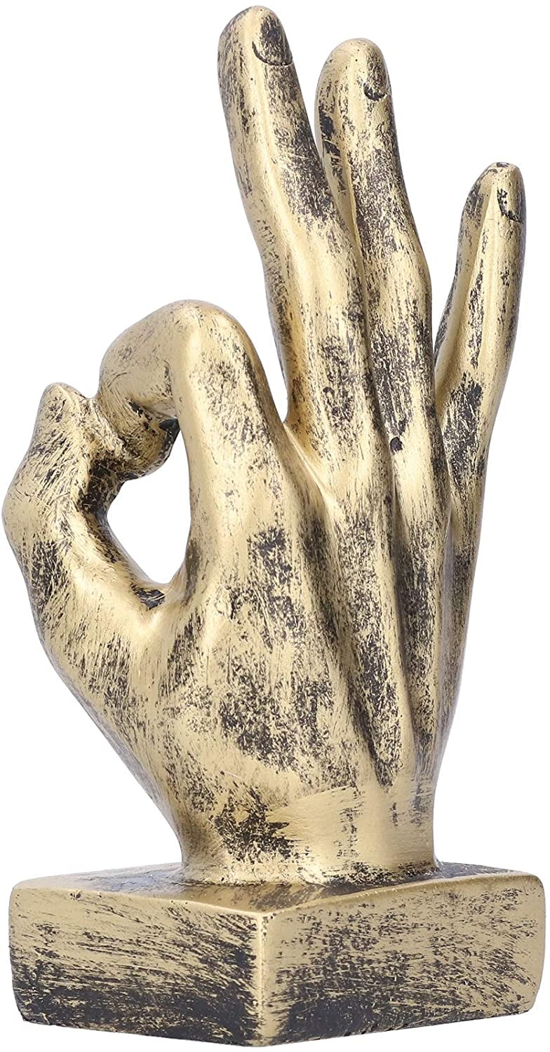Liho Hand Decor Sculpture, OK Gesture Sculpture Resin Finger Statue ...