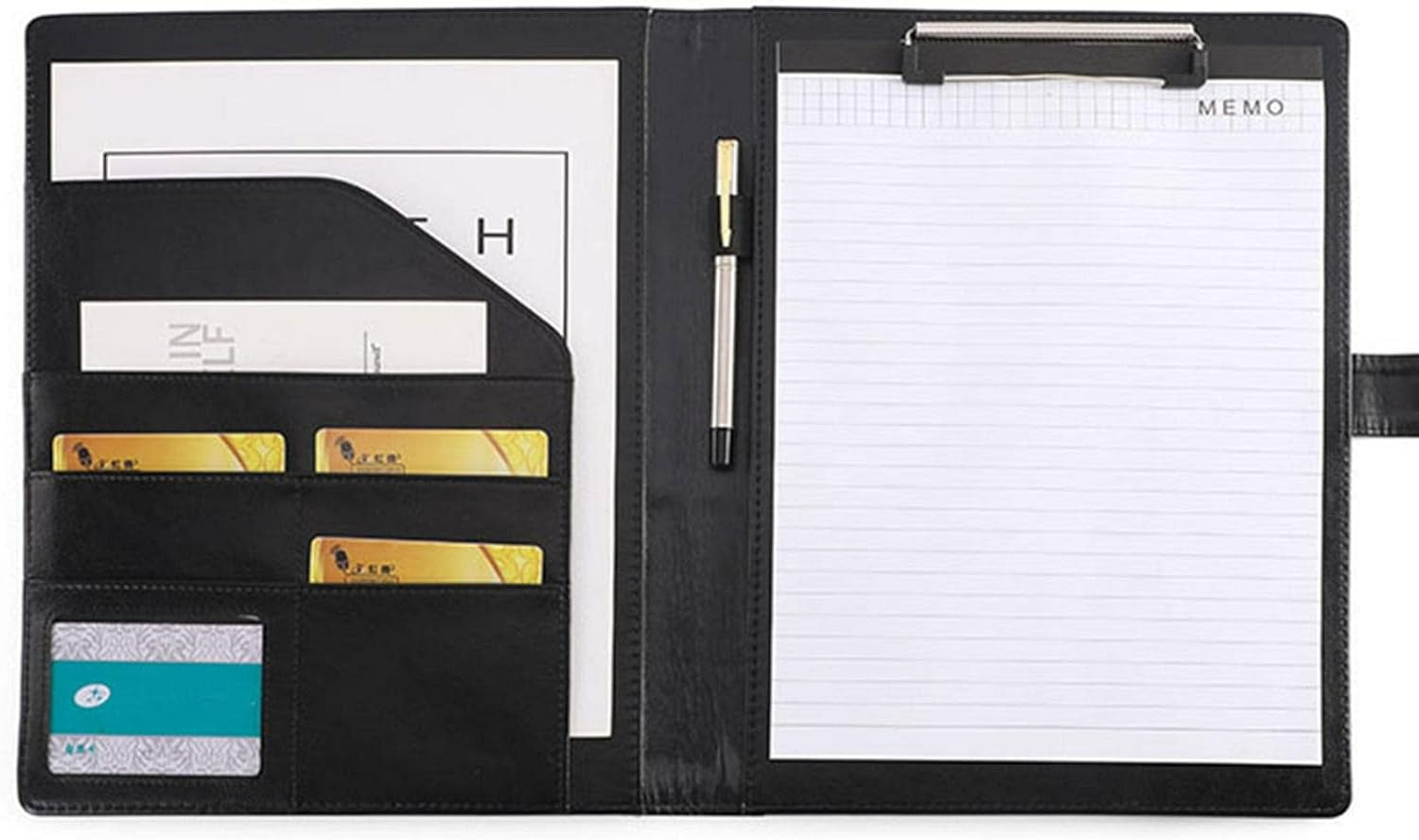 Liho Padfolio Organizer,Magnetic Buckle Clip Notebook Portfolio ...