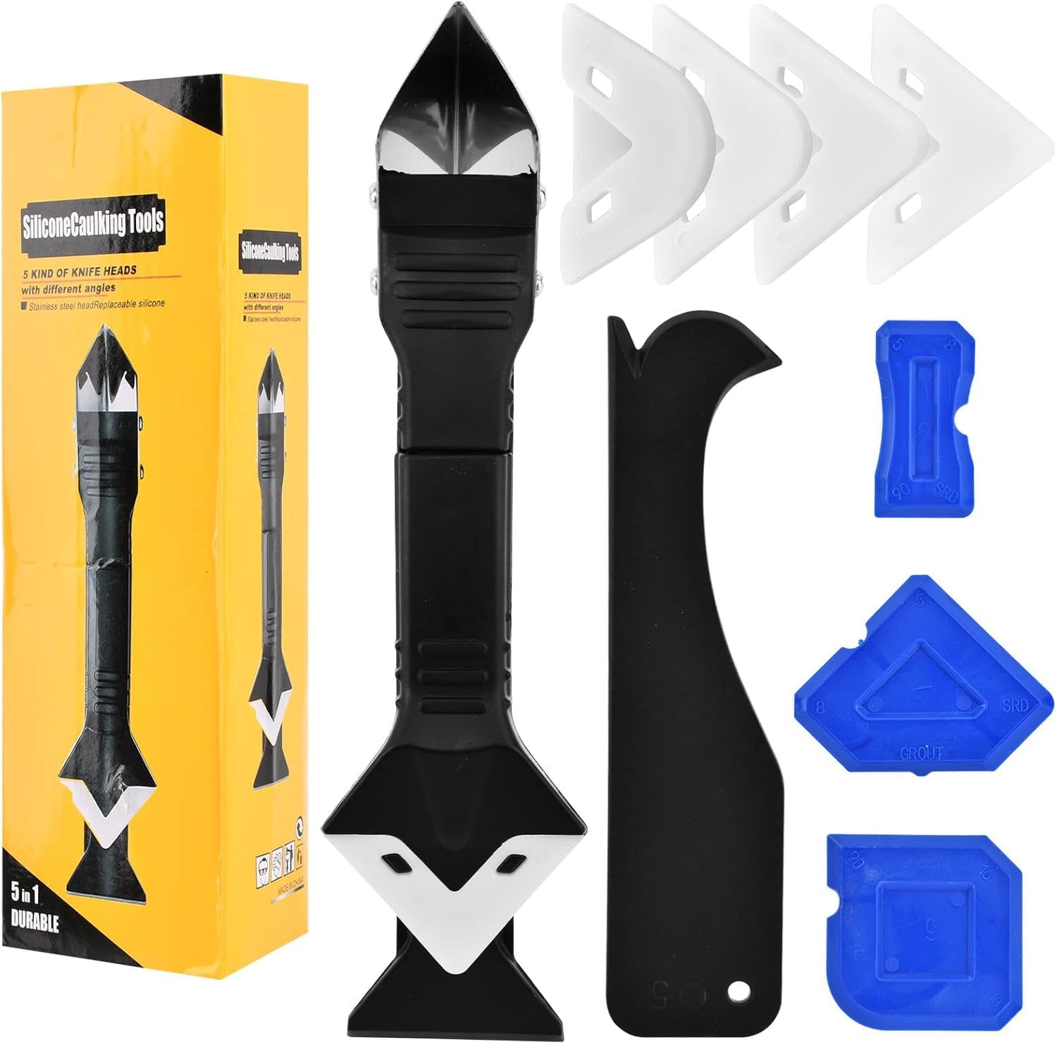 Liho Silicone Caulking Tool Kit,3 in 1 Caulking Finishing Tool,Caulking ...