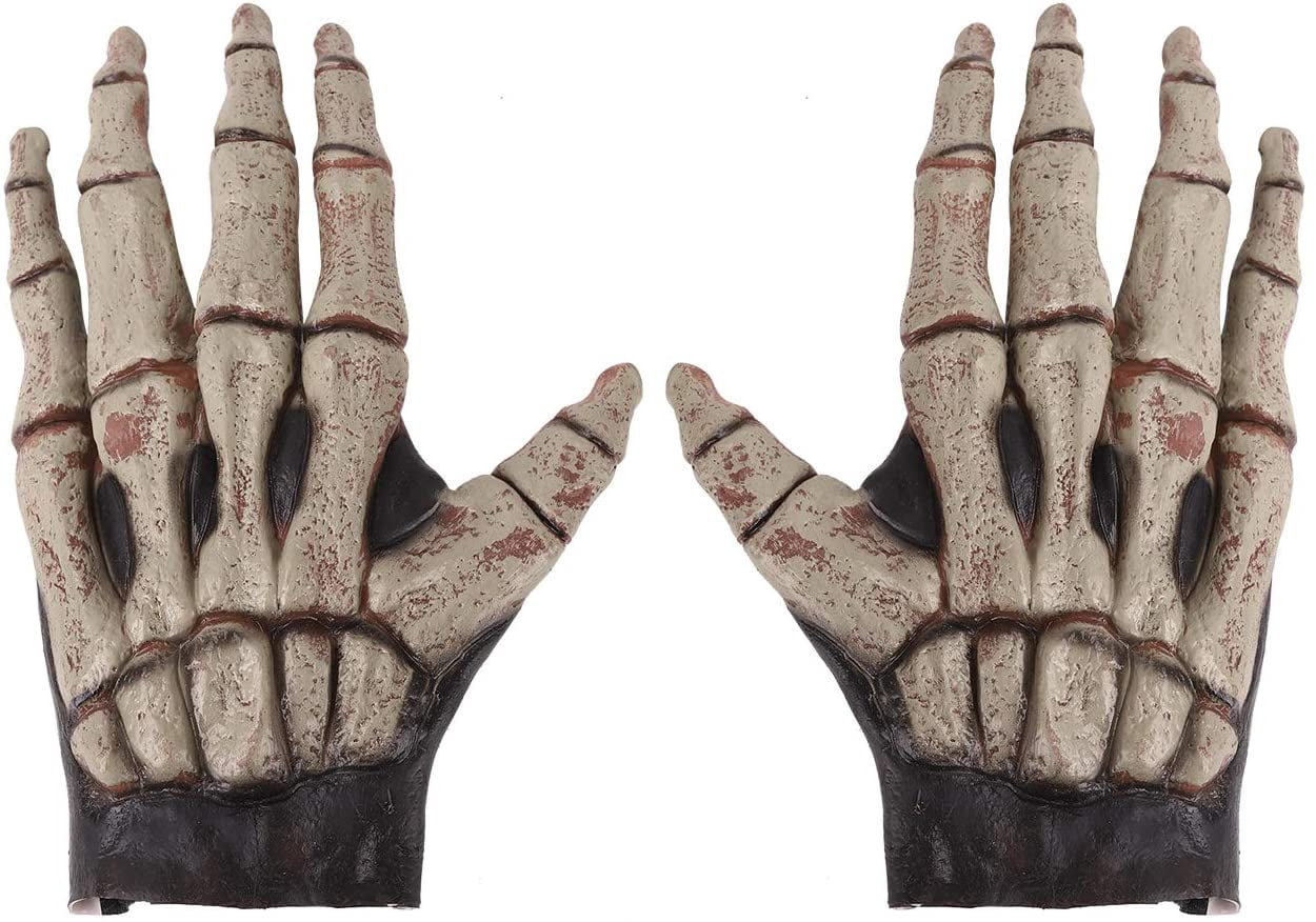 Liho Skeleton Gloves Halloween Costumes Skull Gloves Skeleton Hand Grim ...