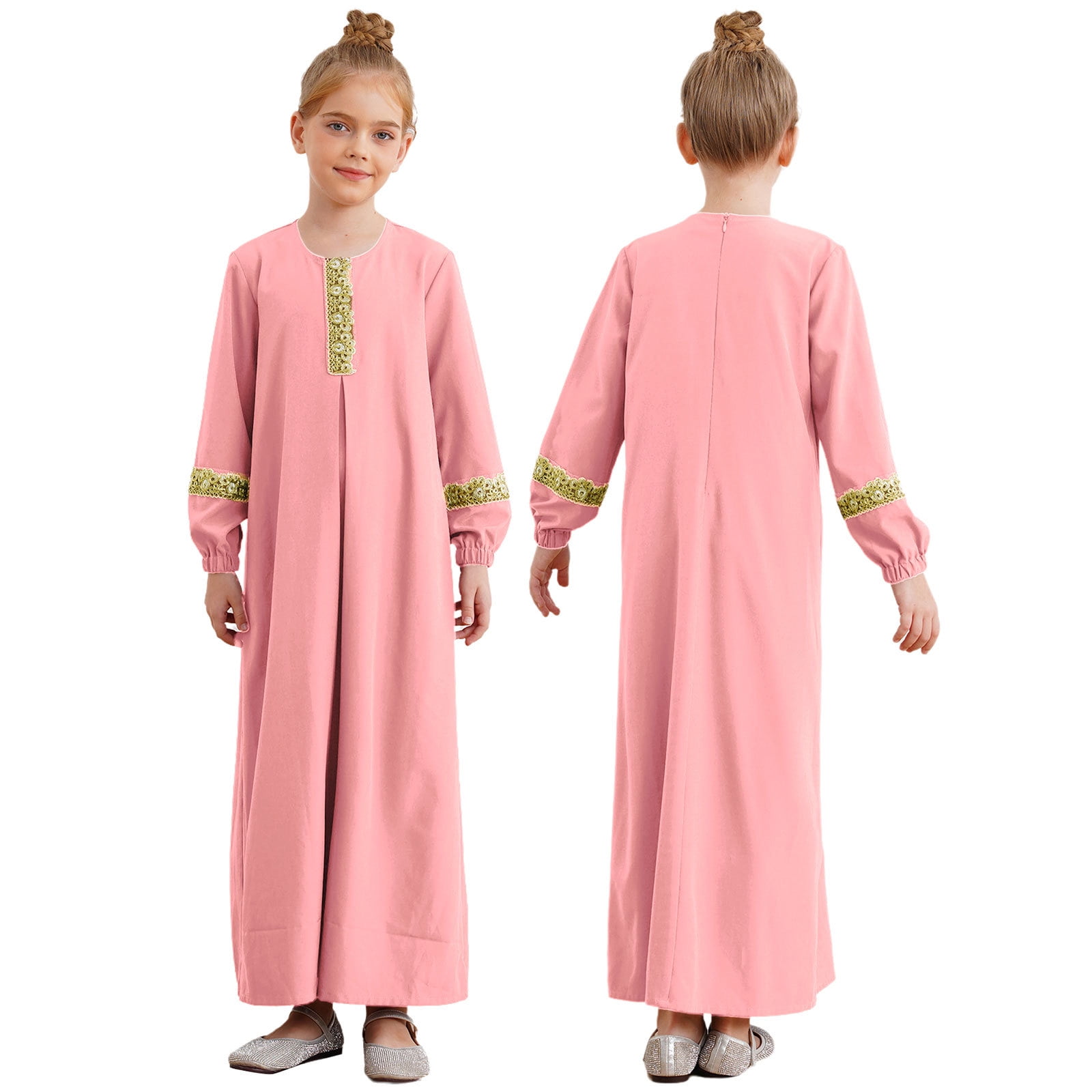 LiiYii Children Girl's Muslim Dress Liturgical Worship Costume Kaftan Maxi Gown Prayer Abaya ...