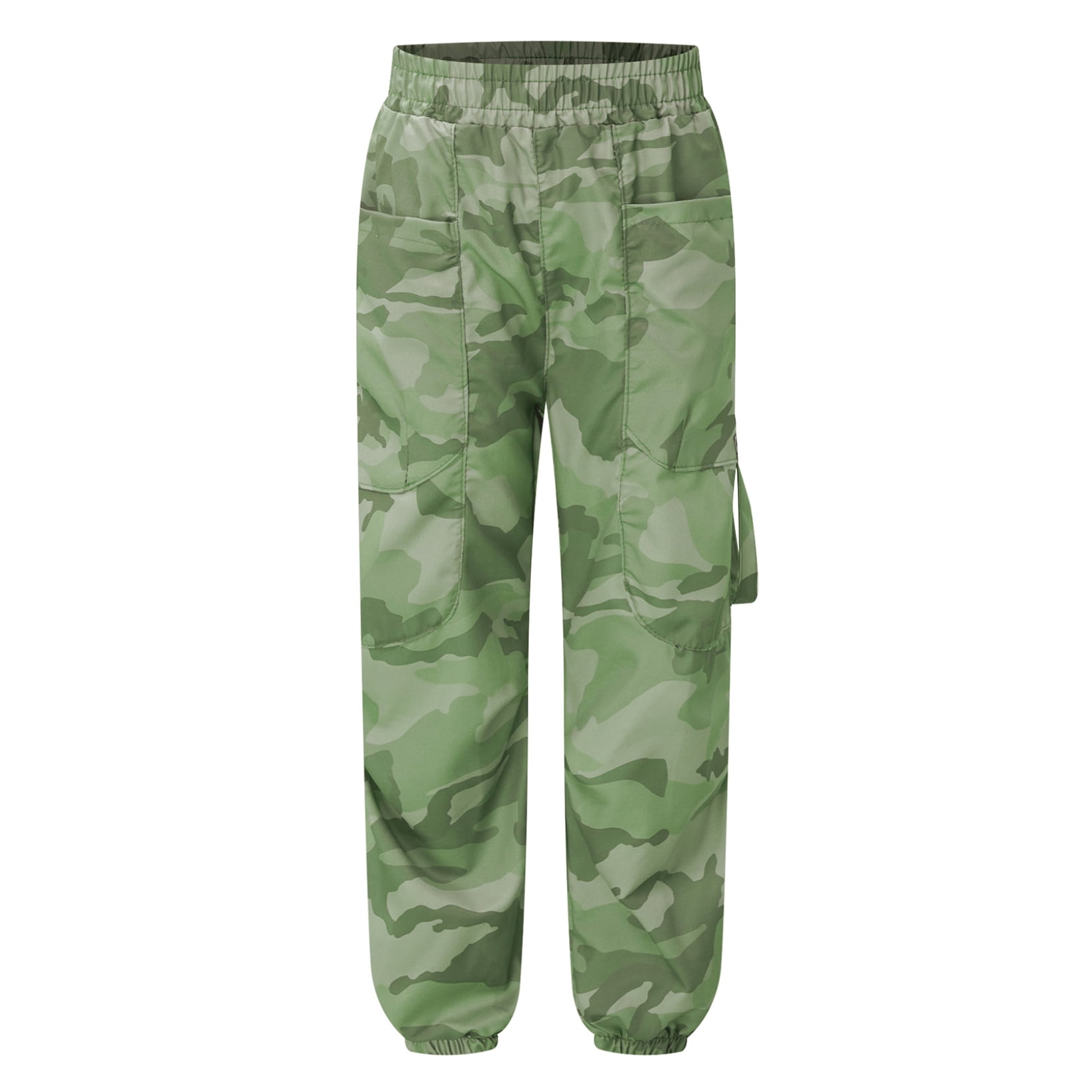 LiiYii Kids Boys Camouflage Cargo Pants Casual Loose Fit Elastic ...