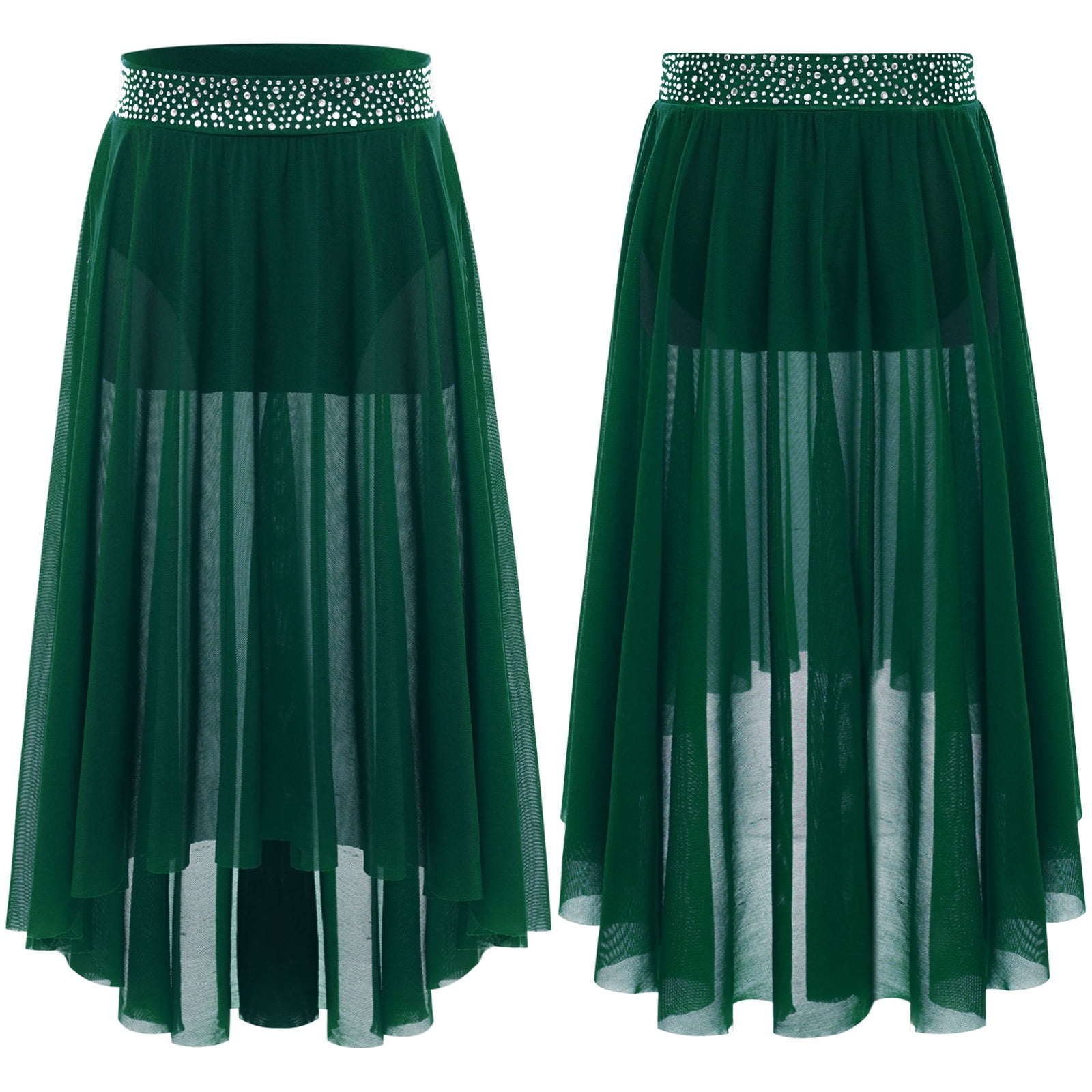 LiiYii Kids Girls' Irregular Wrap Skirt Latin Jazz Lyrical Dance ...