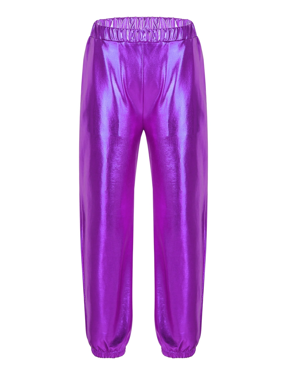 LiiYii Kids Girls Shiny Metallic Harm Pants Gymnastic Athletic Workout ...