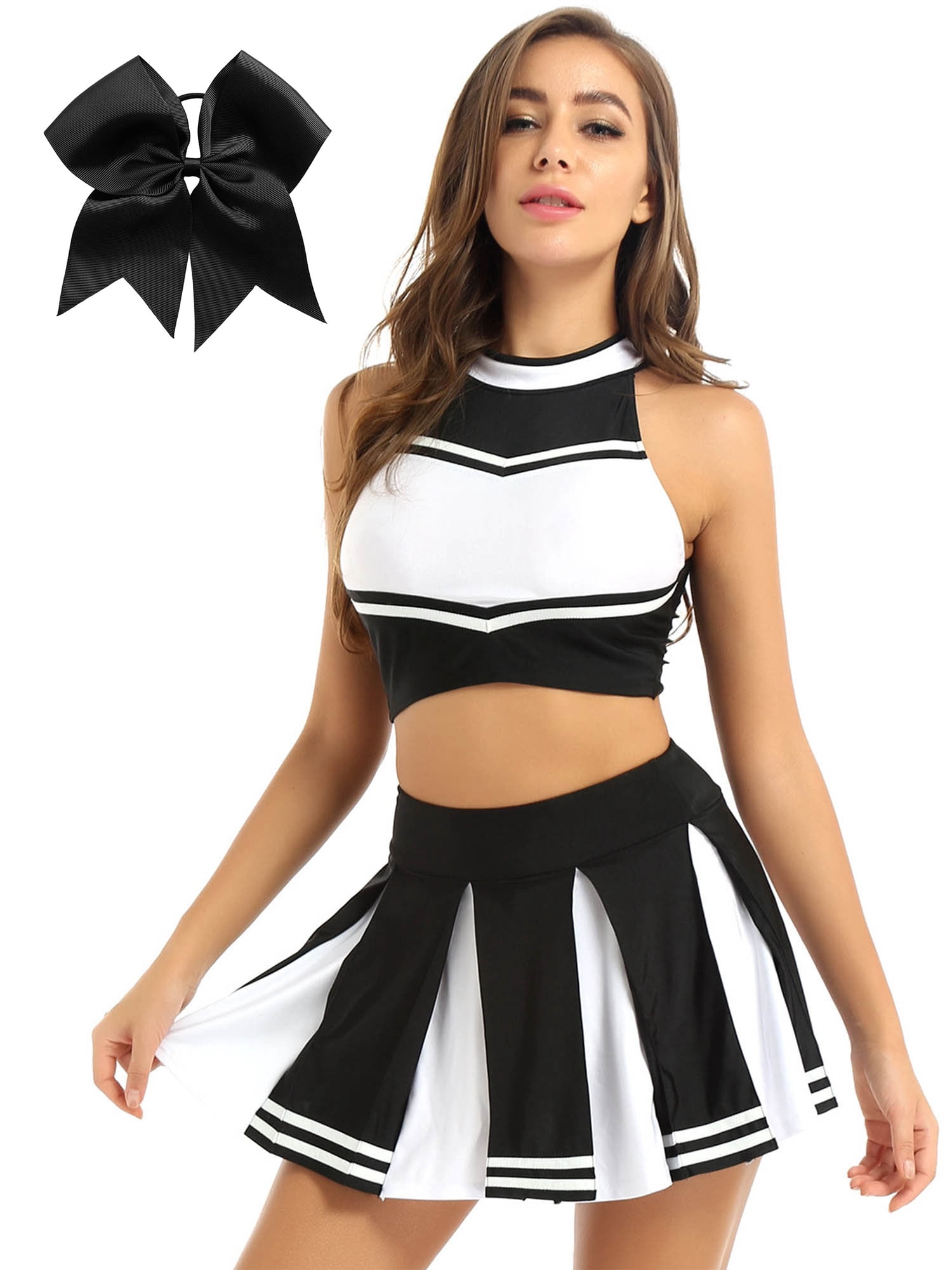 LiiYii Women's Cheer Leader Uniform Outfit Set Cheerleading Dress Up ...