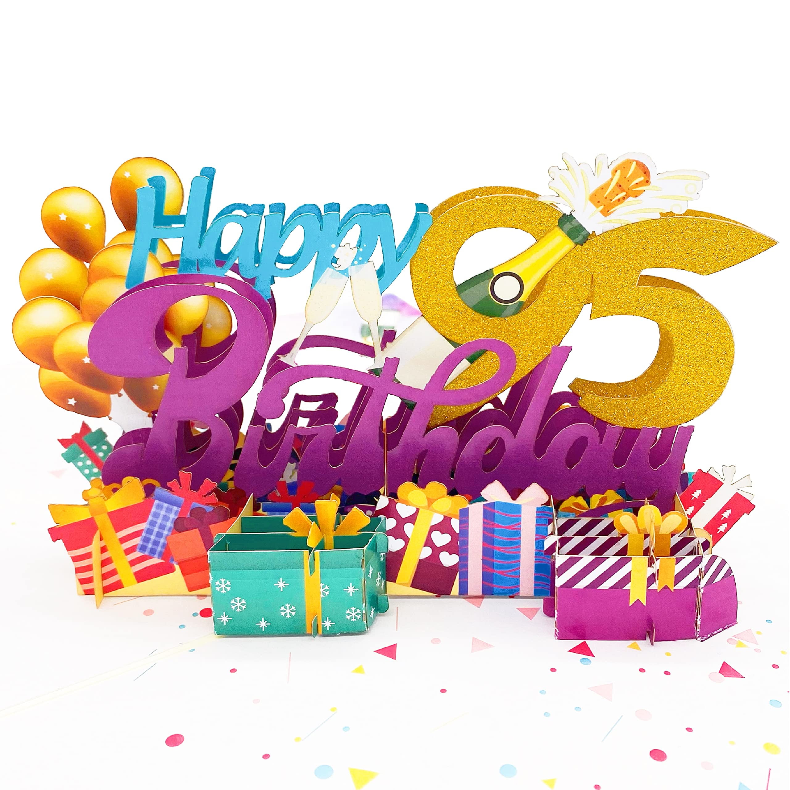 Liif Happy 95th Birthday 3D Pop Up Card, 95 Birthday Card for Women ...