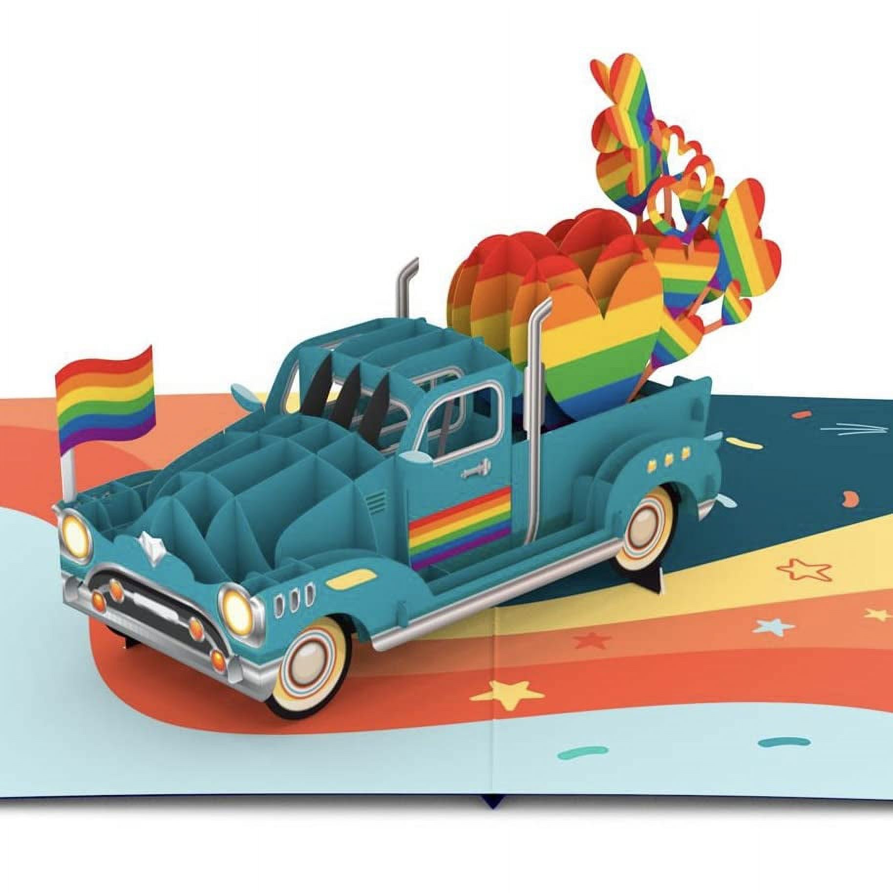 Liif LGBT Pride Truck 3D Greeting Pop Up Card C21 - Walmart.com