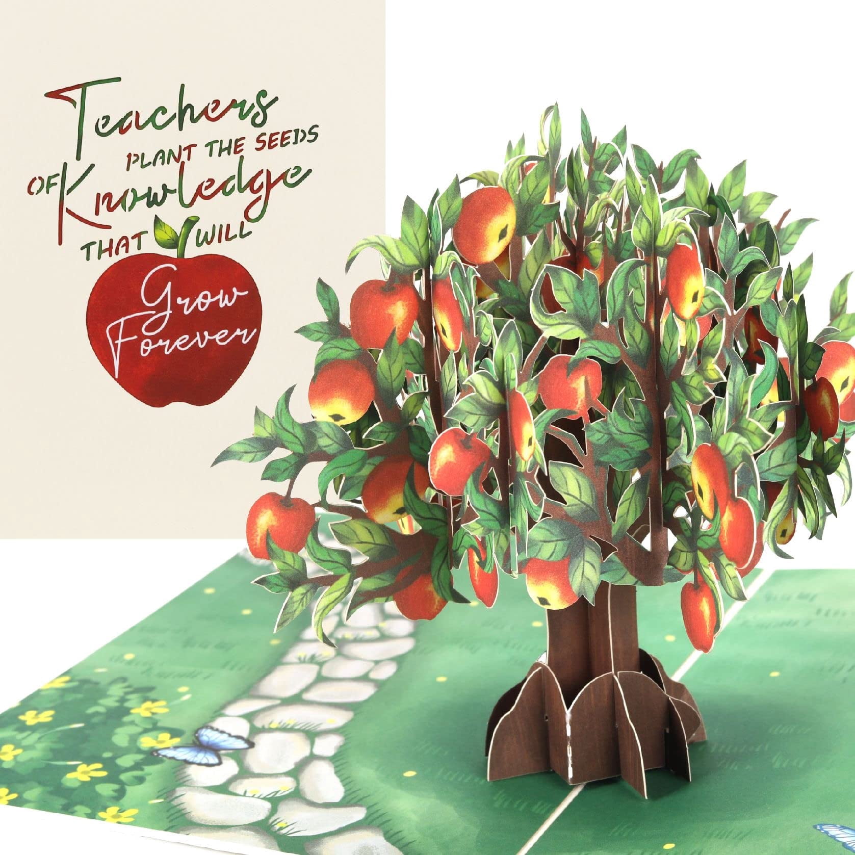 Liif Thank You Teacher Card | Apple Tree 3D Greeting Pop Up Teacher ...