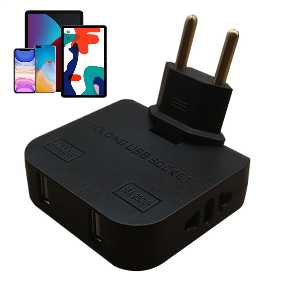 Liilaimic Adapter Plug Converter European Plug Adapter Rotatable ...