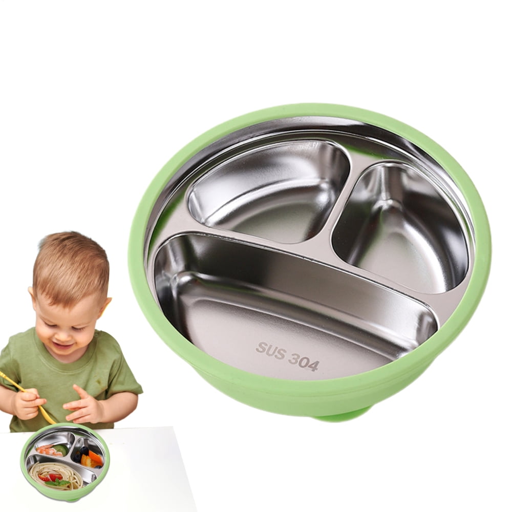 Liilaimic Baby Suction Bowl Stainless Steel Divided Plates with ...