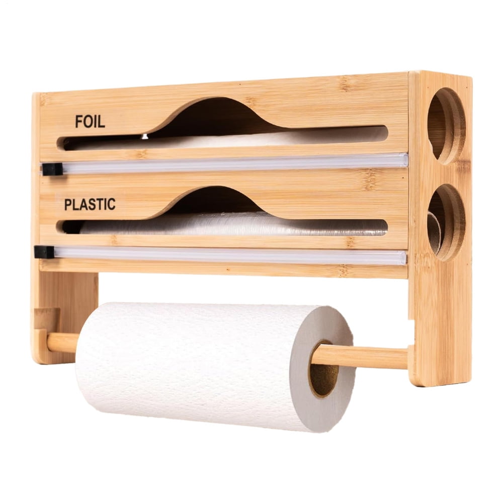 Liilaimic Cling Wrap Dispenser Cling Film Cutter Wall-Mounted Cutting ...