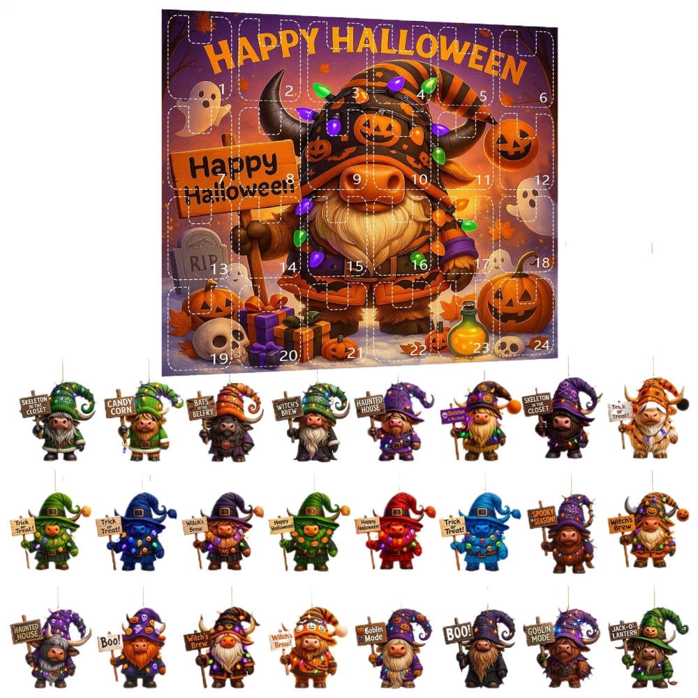 Liilaimic Countdown Calendar Holiday-Themed Toys 24 Days Horror Gothic ...