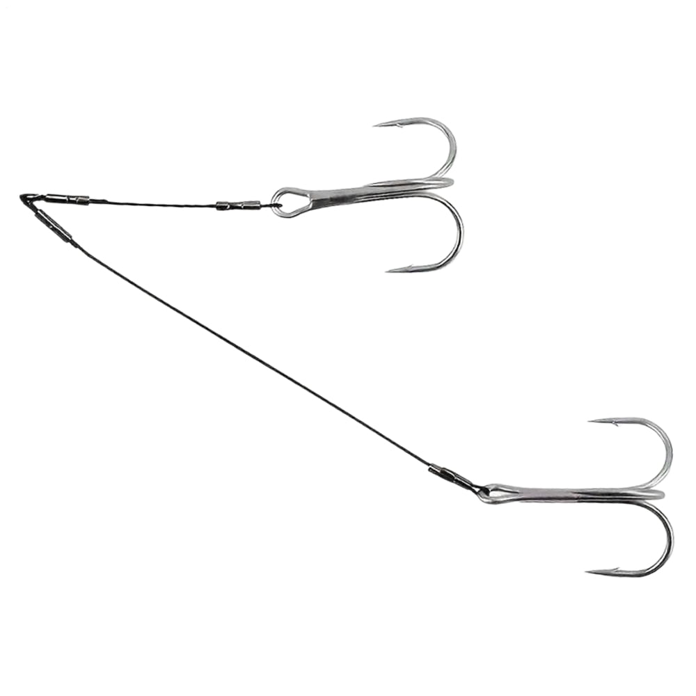 Liilaimic Fishing Hook Triple Fish Hooks Rubber Coating Soft Steel Wire ...