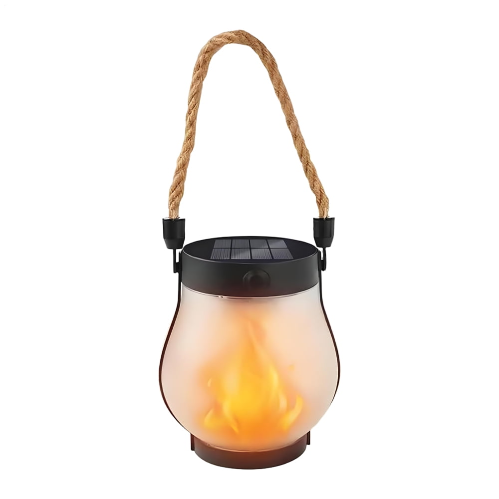 Liilaimic Flame Solar Lights Solar Powered Fence Flame Light ...