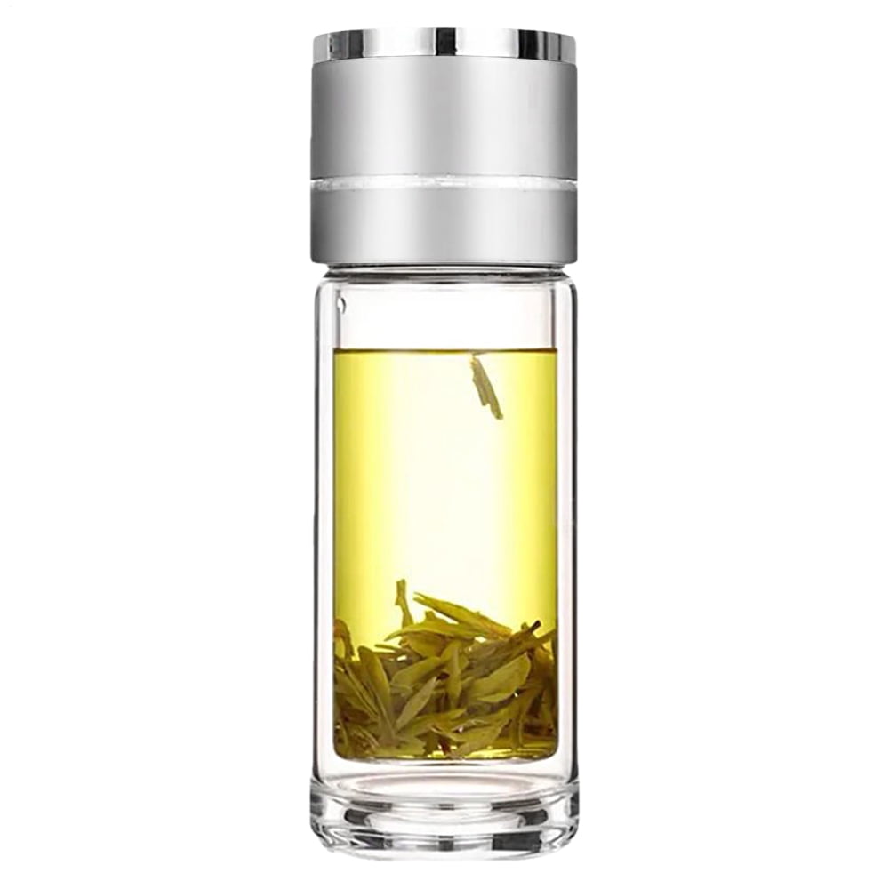 Liilaimic Glass Water Bottle Car Tea Separation Glass Water Bottles ...