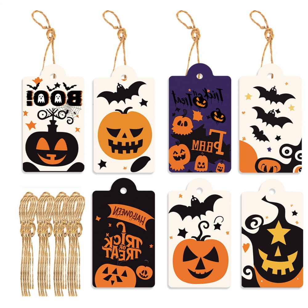 Liilaimic Halloween Tags Candy Bag Wrapping Labels 80 Pieces Decorative ...