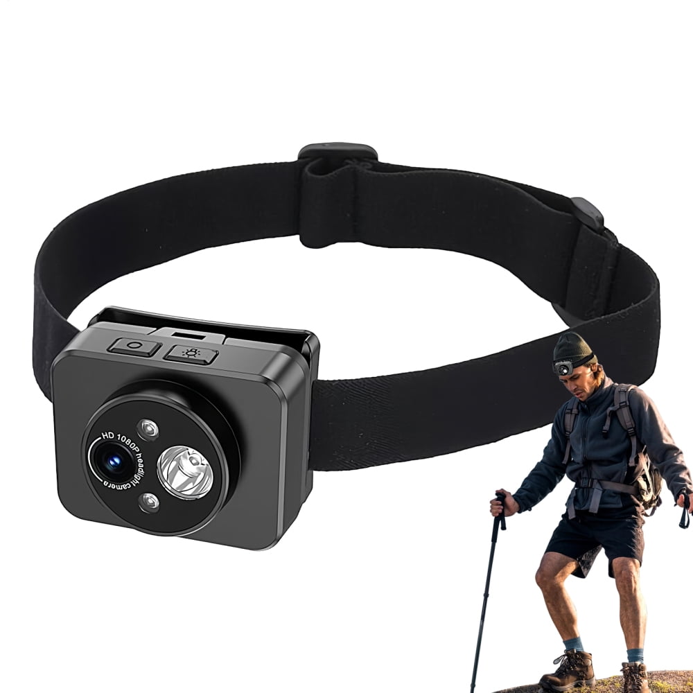 Liilaimic Head Mounted Camera Headlamp Lighted Action Camera Smart Sensing Control Shock ...