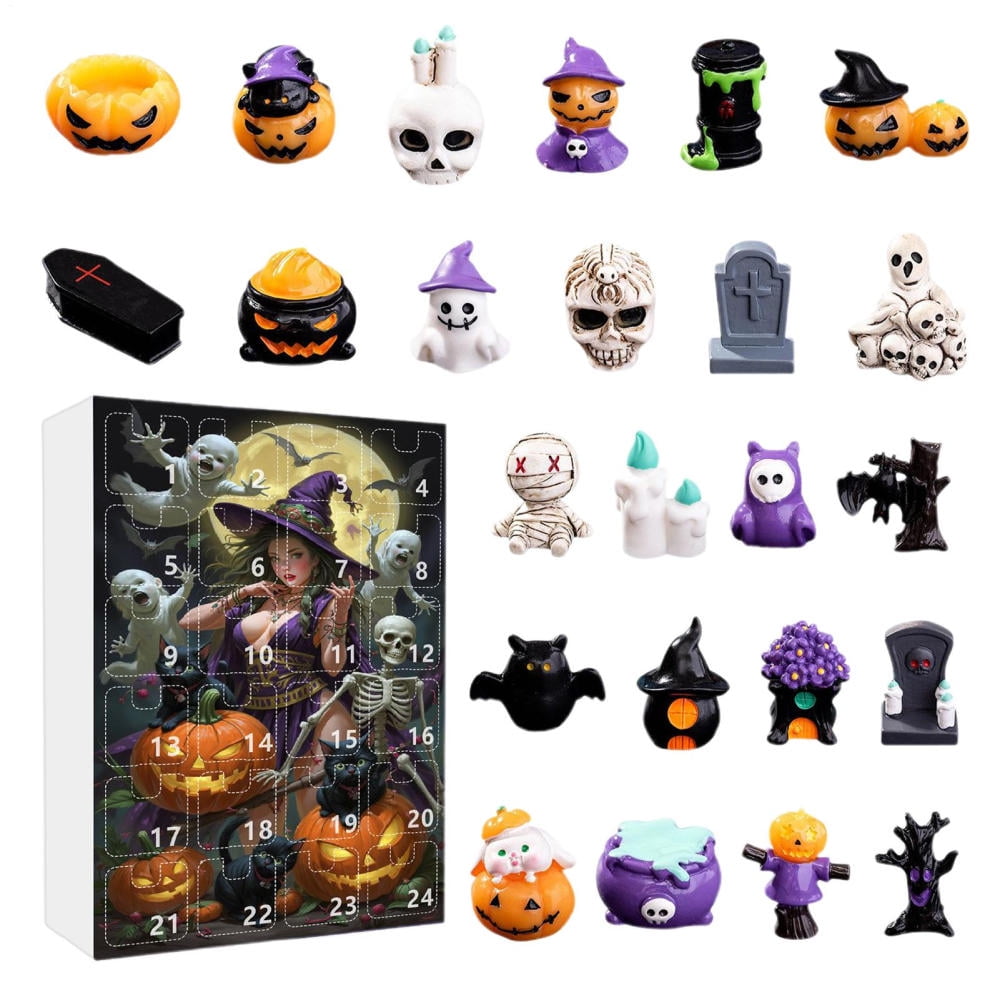 Liilaimic Horror Figurine Countdown Calendar Resin Creepy Sculptures ...