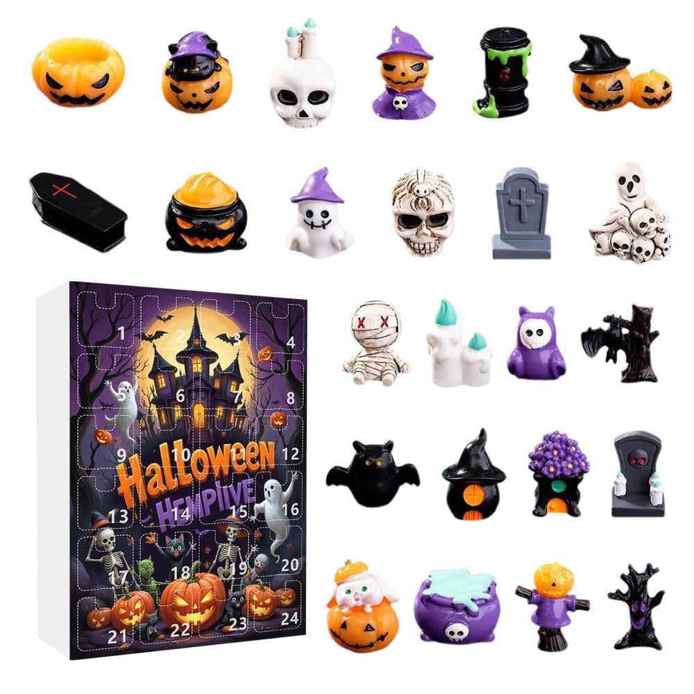 Liilaimic Horror Statue Countdown Calendar Resin Creepy Sculptures ...