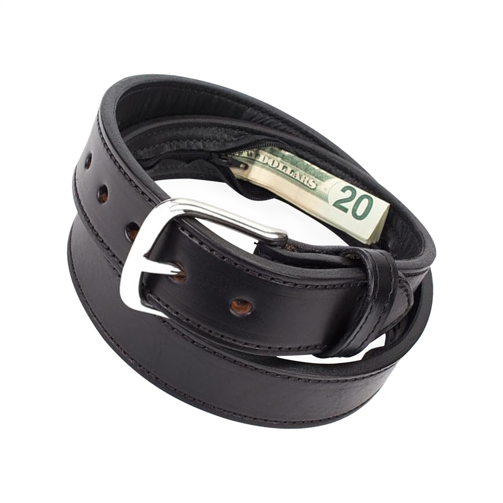 Liilaimic Leather Money Belt for Travel Secret Hiding Money Storage ...