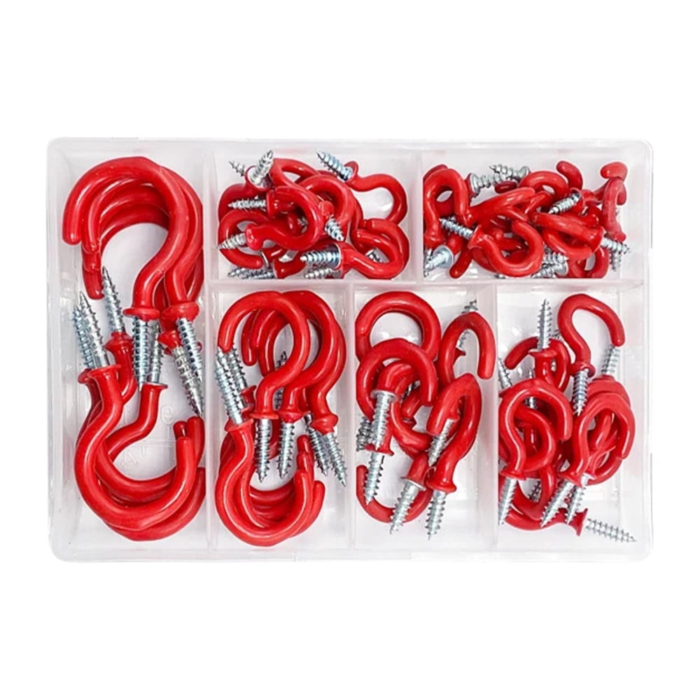 Liilaimic Screw Hooks 70 Pieces Ceiling Hook Screw in Cup Hanger Heavy ...
