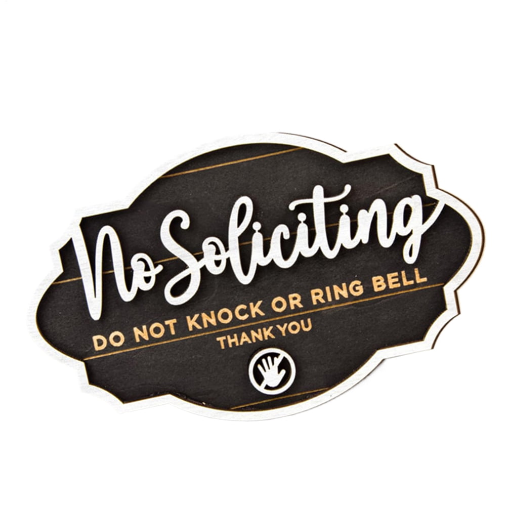 Liilaimic No Soliciting Signs for Home No Soliciting Wooden Plaques ...