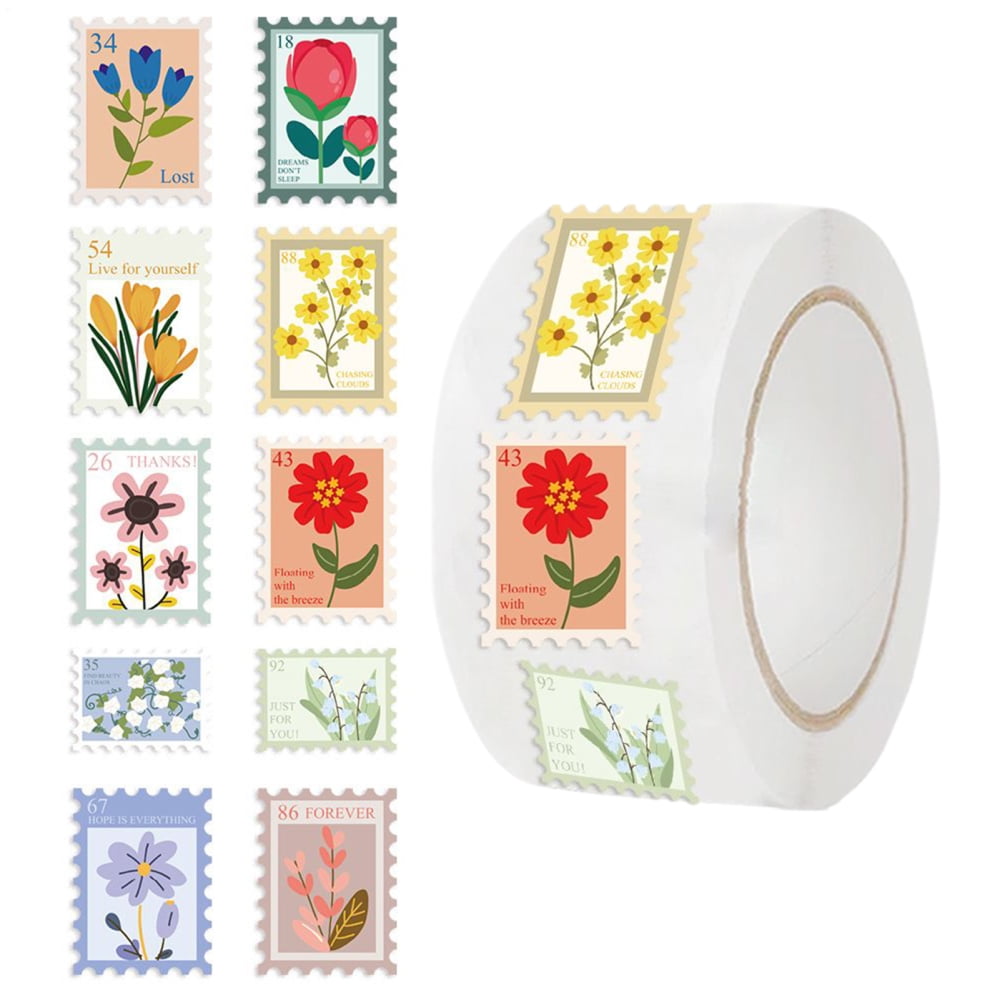 Liilaimic Stamp Stickers Envelope Seal Sticker Rolls Adhesive Labels ...
