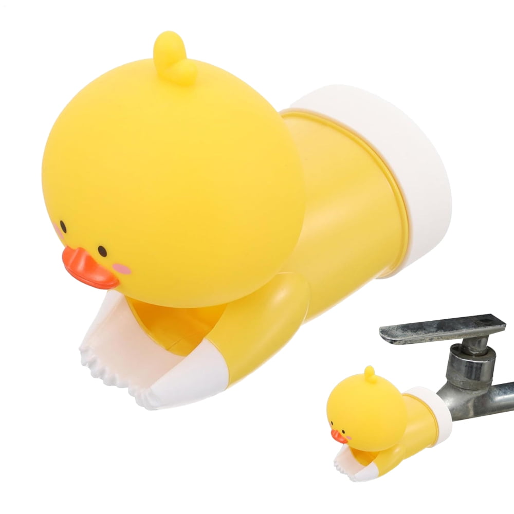 Liilaimic Toddler Faucet Extender Cute Duck Tap Extension Soft Splash ...