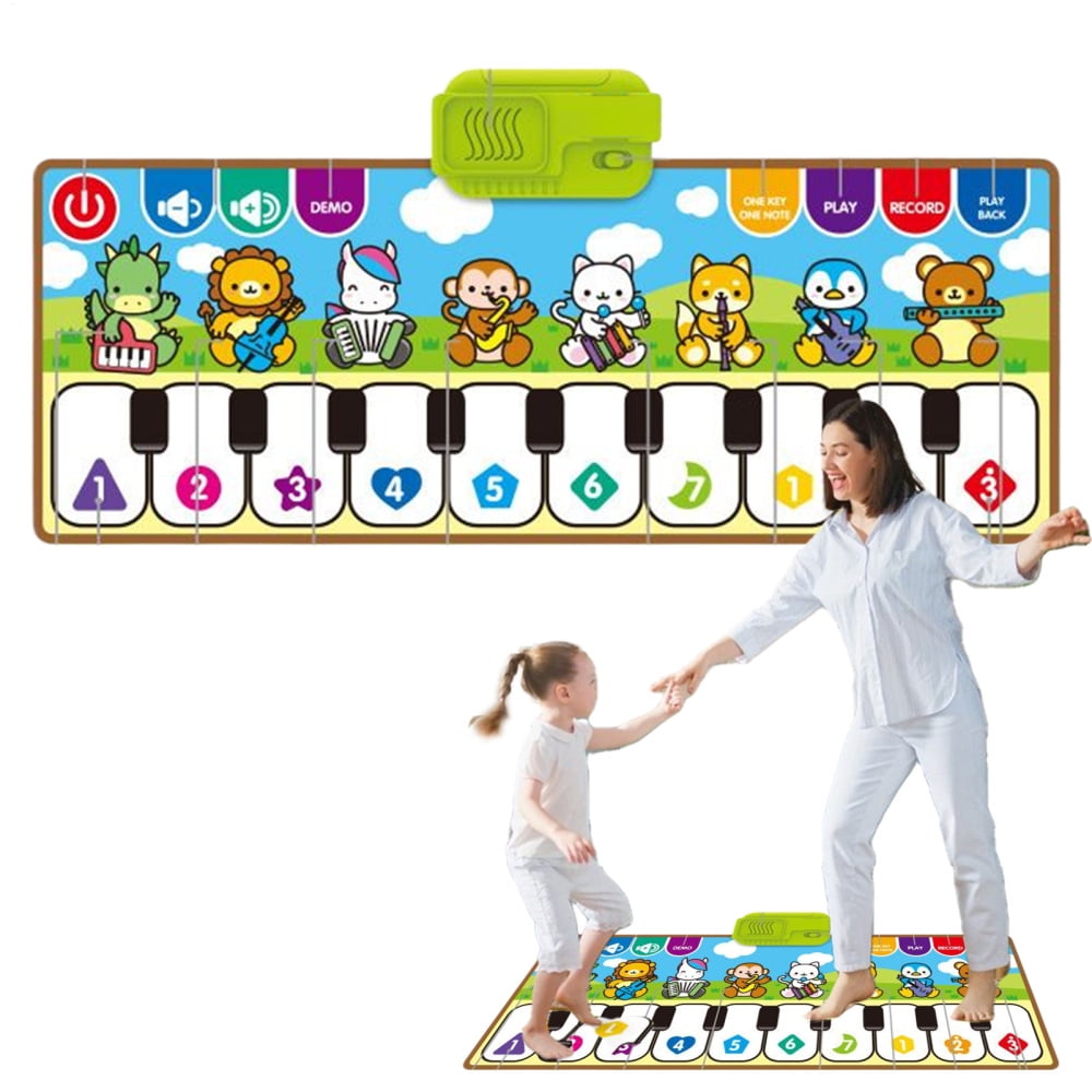 Liilaimic Toddler Piano Mat Kids Piano Keyboard Floor Mat Electric ...