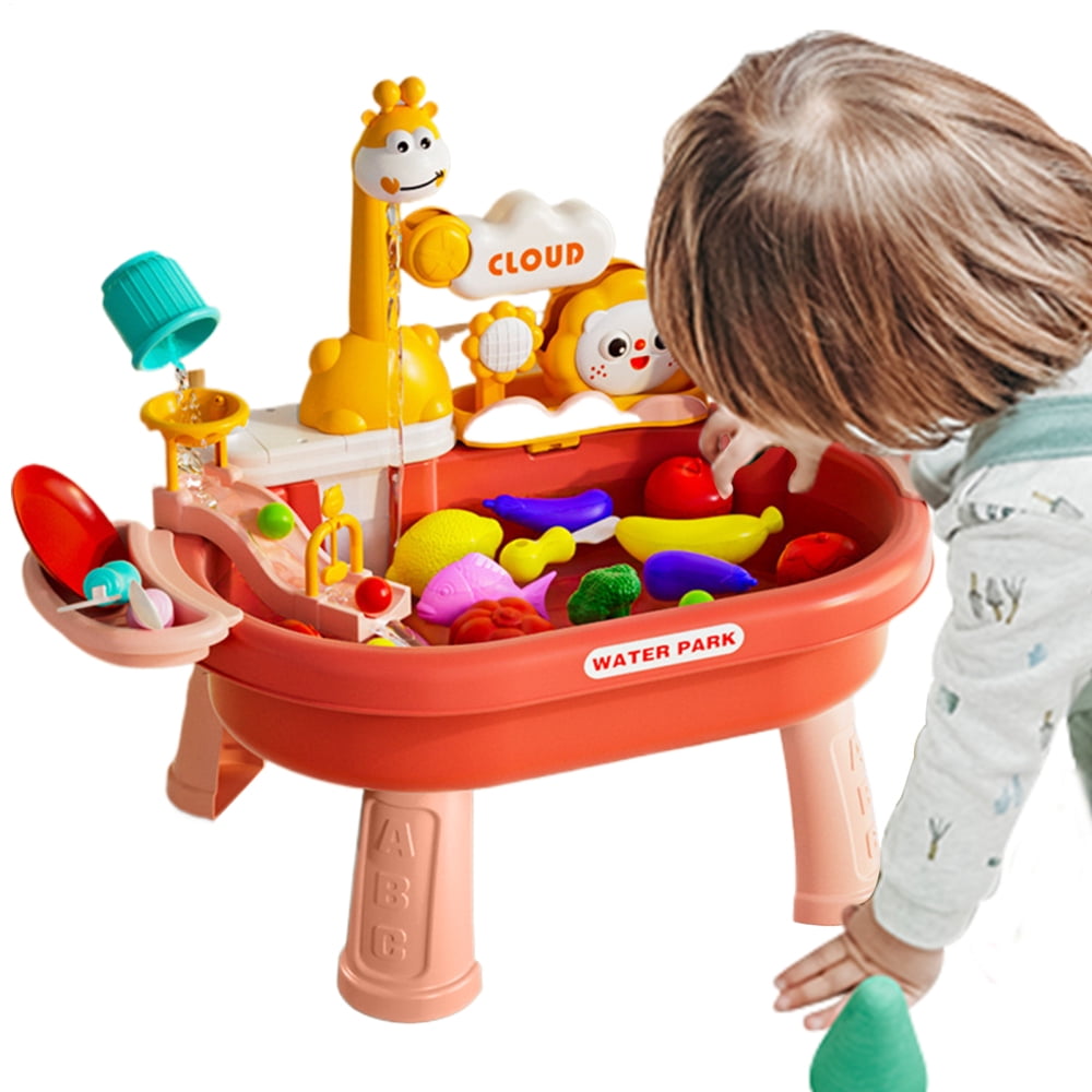 Liilaimic Water Play Table for Toddler Outdoor Water Table for Toddler Kitchen Pretend Role Toys ...