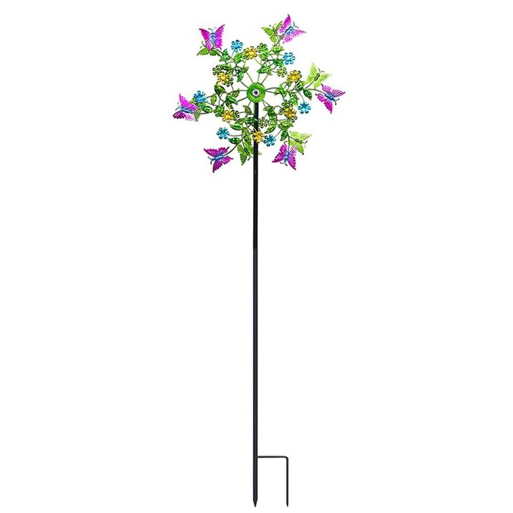 Liilaimic Yard Wind Spinner Anti Fade Flower Windmill Patio Decor Yard ...