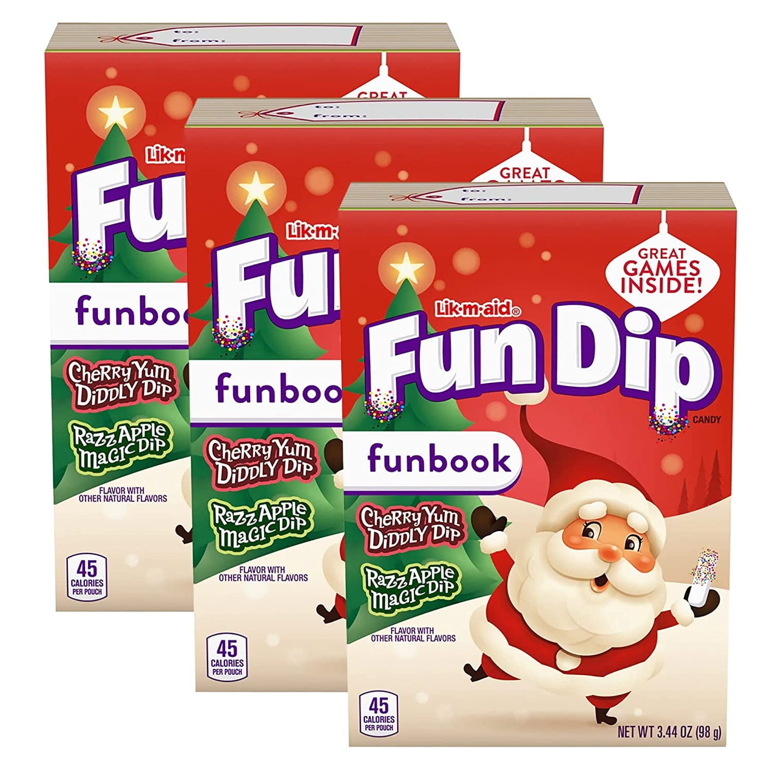 Lik.M.Aid Fun Dip Funbook with Christmas Themed Candies, Net wt. 3.44 ...