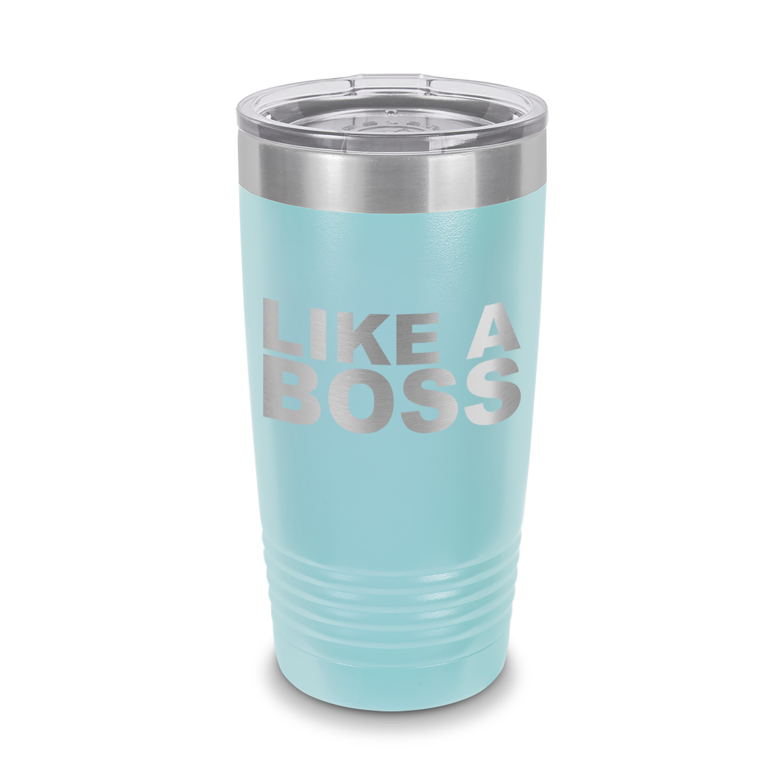 Like A Boss Tumbler 20 oz - Laser Engraved w/ Clear Lid - Stainless ...