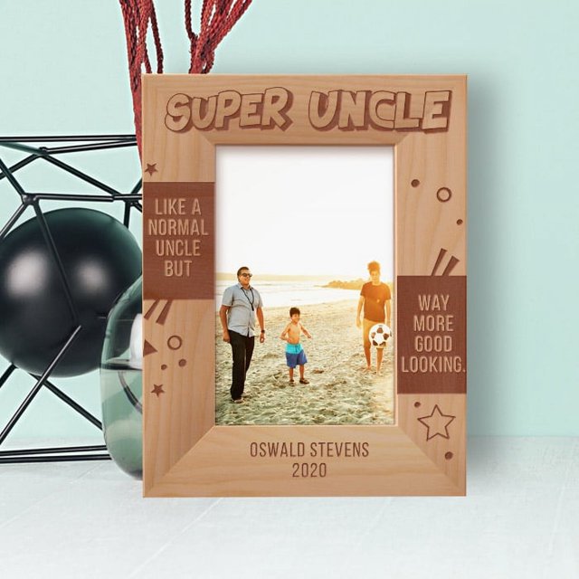Like A Normal Uncle But Way More Good Looking Personalized Wooden Frame ...
