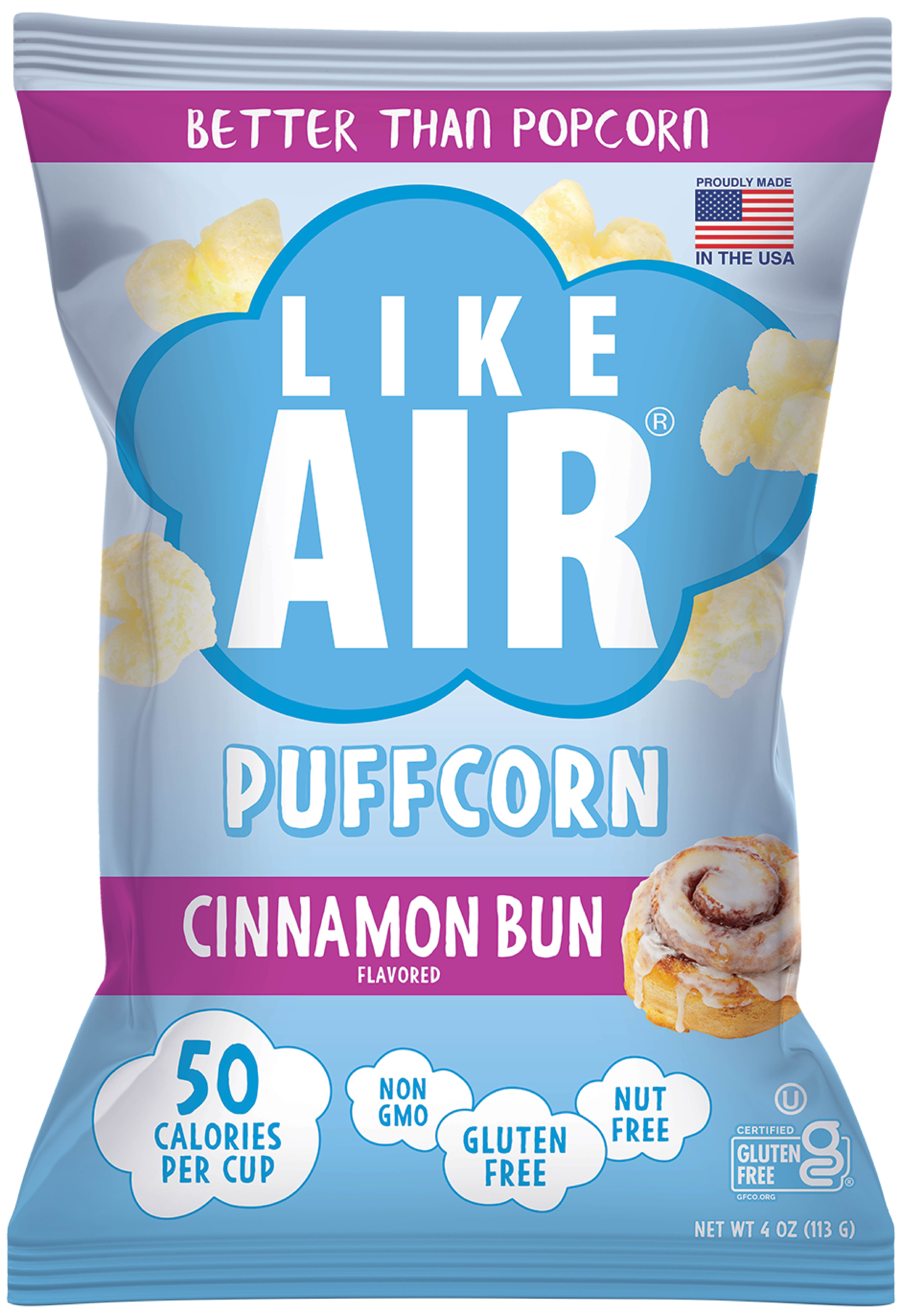 Like Air Puffcorn Cinnamon Bun Flavor Gluten-Free 4oz Bag - Walmart.com