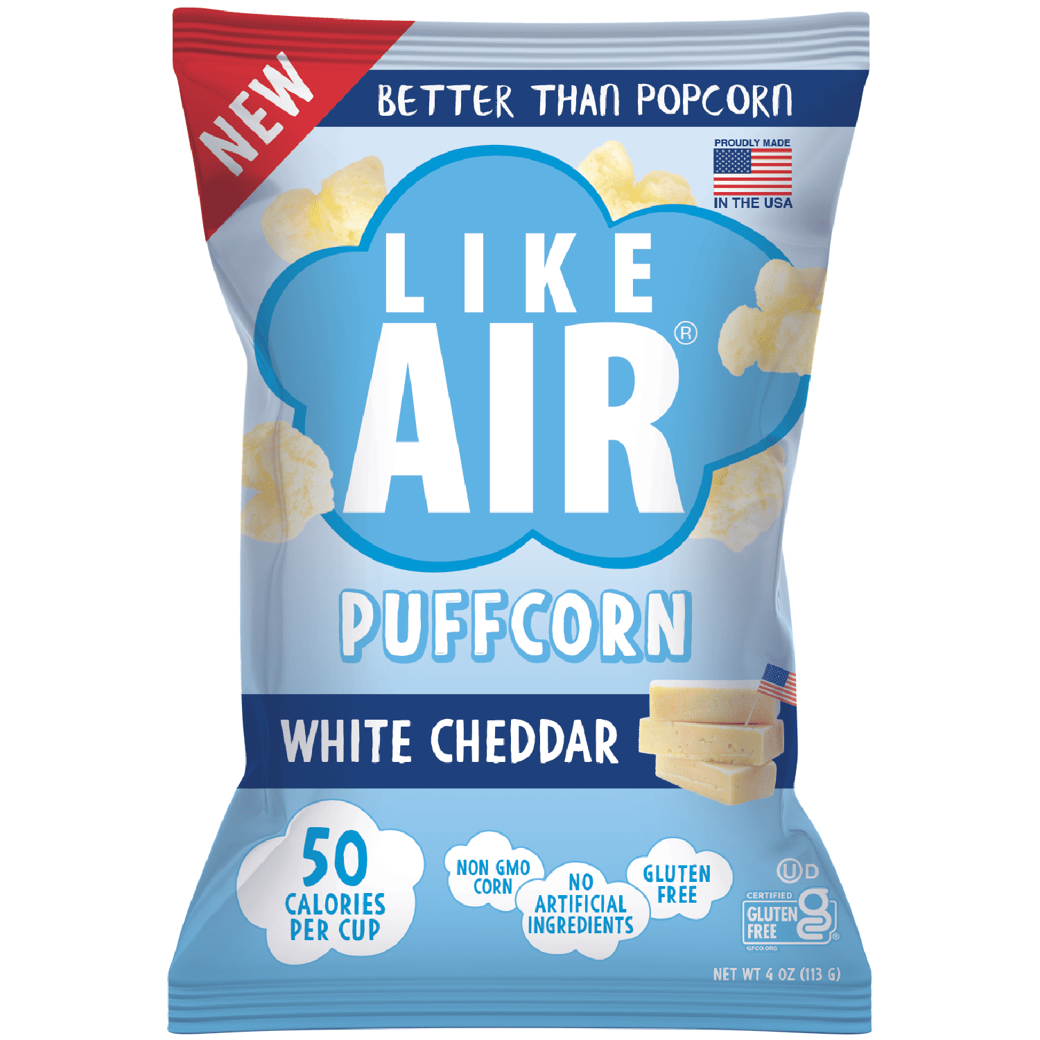 LIKE AIR White Cheddar Puff Corn - Healthy Cheesy Snack (Pack of 12 ...