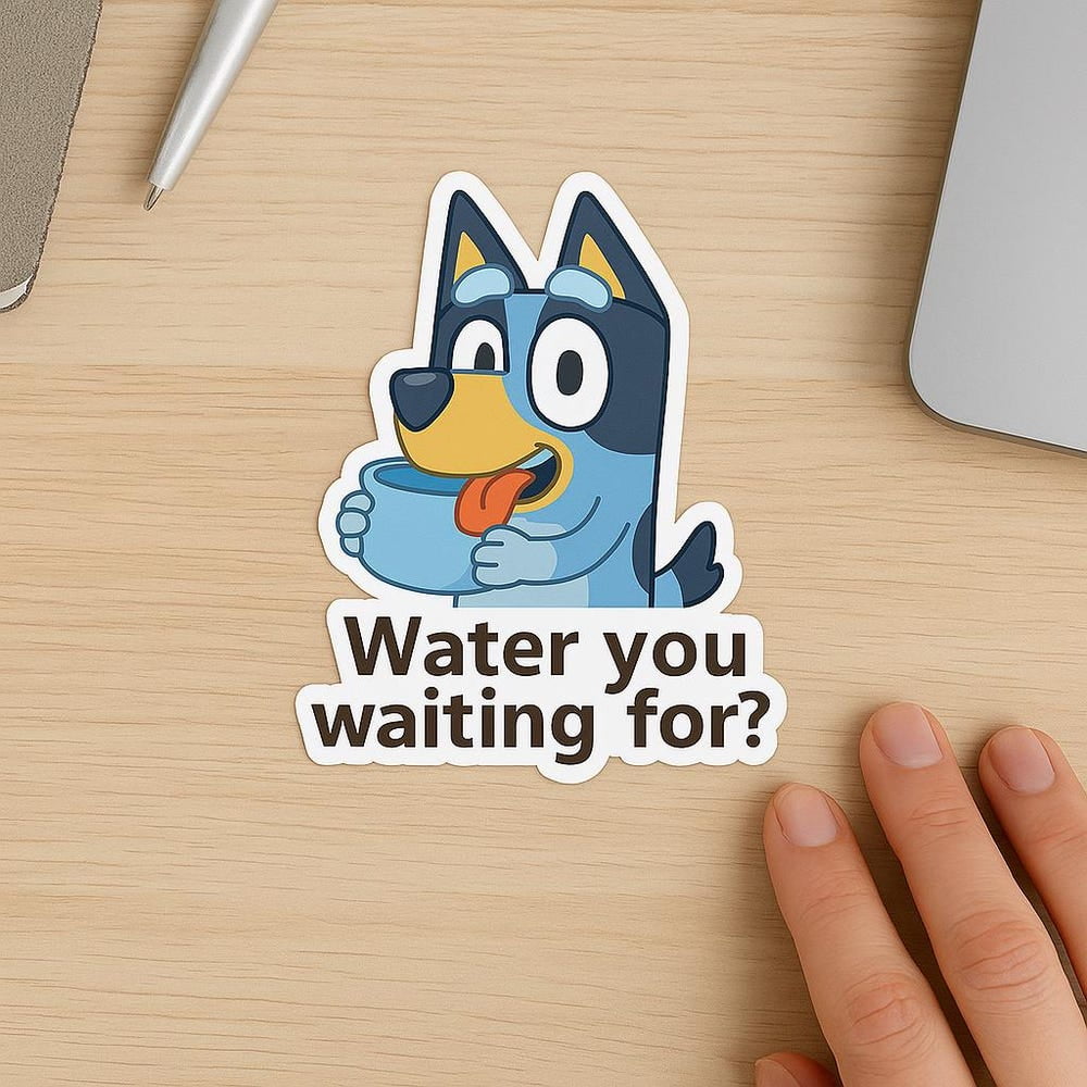 Like Bluey Pun Sticker, Water Bottle Sticker For Kids, Cute Waterproof ...